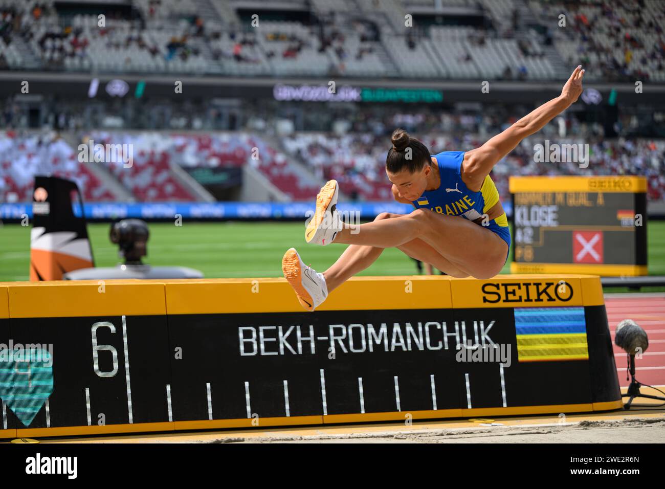 Maryna BEKH-ROMANCHUK participating in the long jump at the World ...