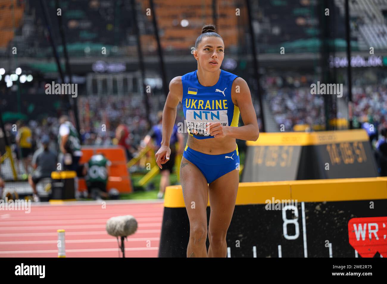Maryna BEKH-ROMANCHUK participating in the long jump at the World ...