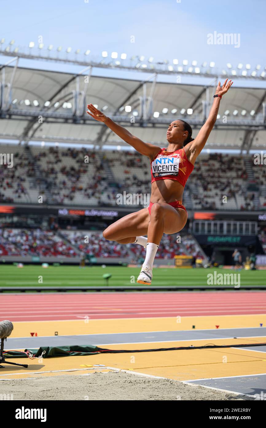 María VICENTE participating in the long jump at the World Athletics ...