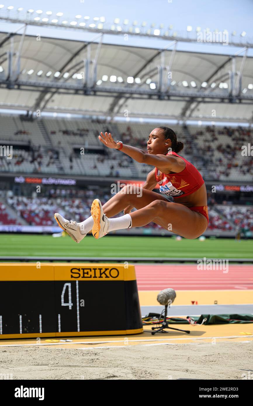 María VICENTE participating in the long jump at the World Athletics ...