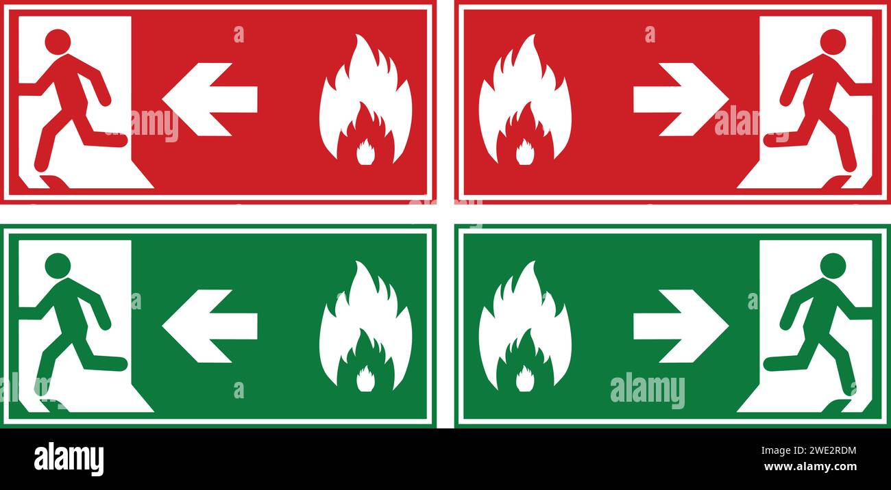 Collection Emergency fire exit sign, Emergency sign, Emergency exit ...
