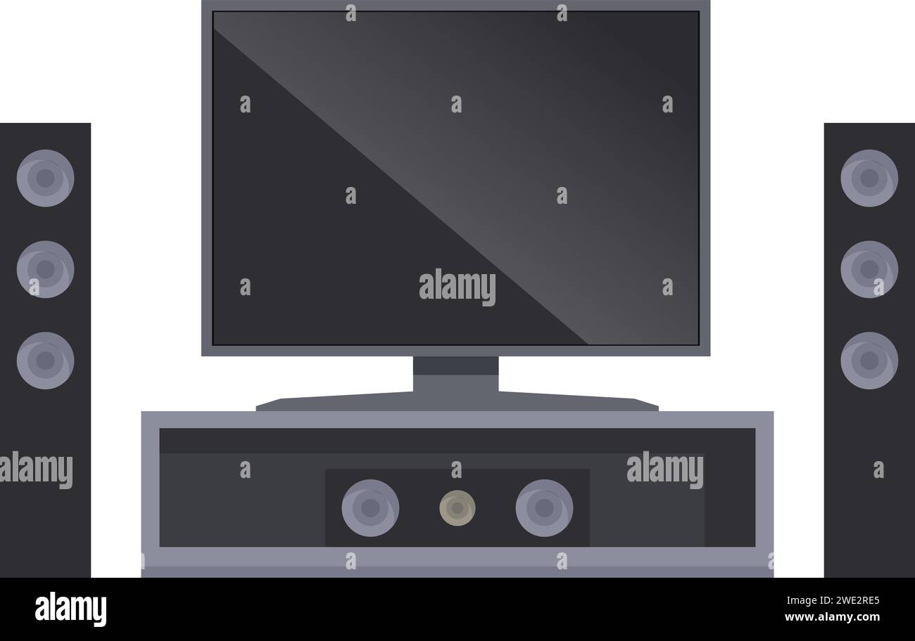 Picture home theater icon cartoon vector. Screen visual. Compact disc ...