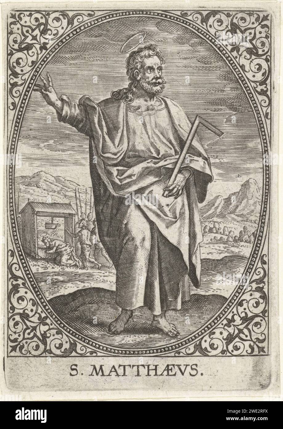 Holy Matthew, Adriaen Collaert, 1570 - 1618 print The Apostle Matthew ...