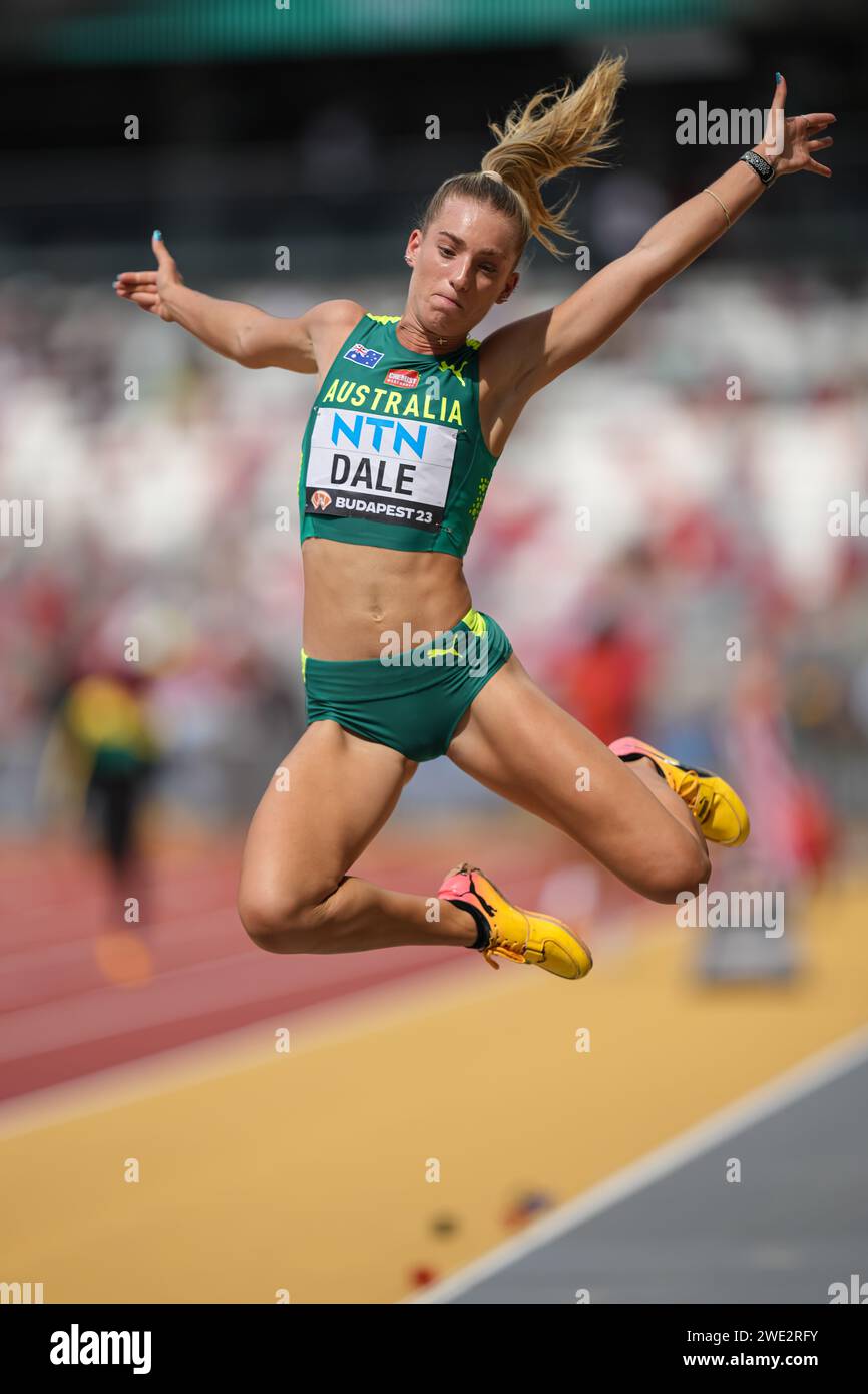 Samantha DALE participating in the long jump at the World Athletics ...