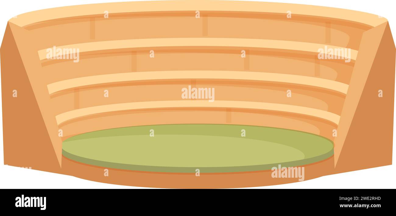 Amphitheater place icon cartoon vector. Stage flag work. Arena senate ...