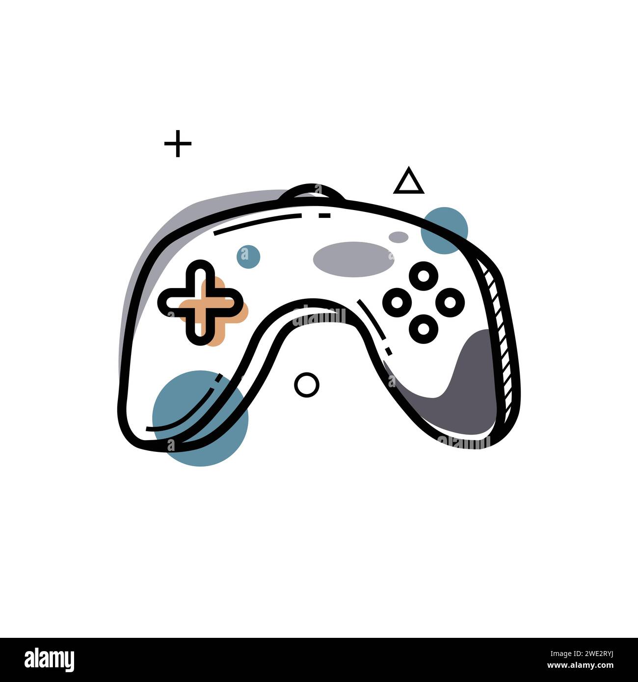 Hand drawing art of illustration joystick gamepad design Stock Vector ...