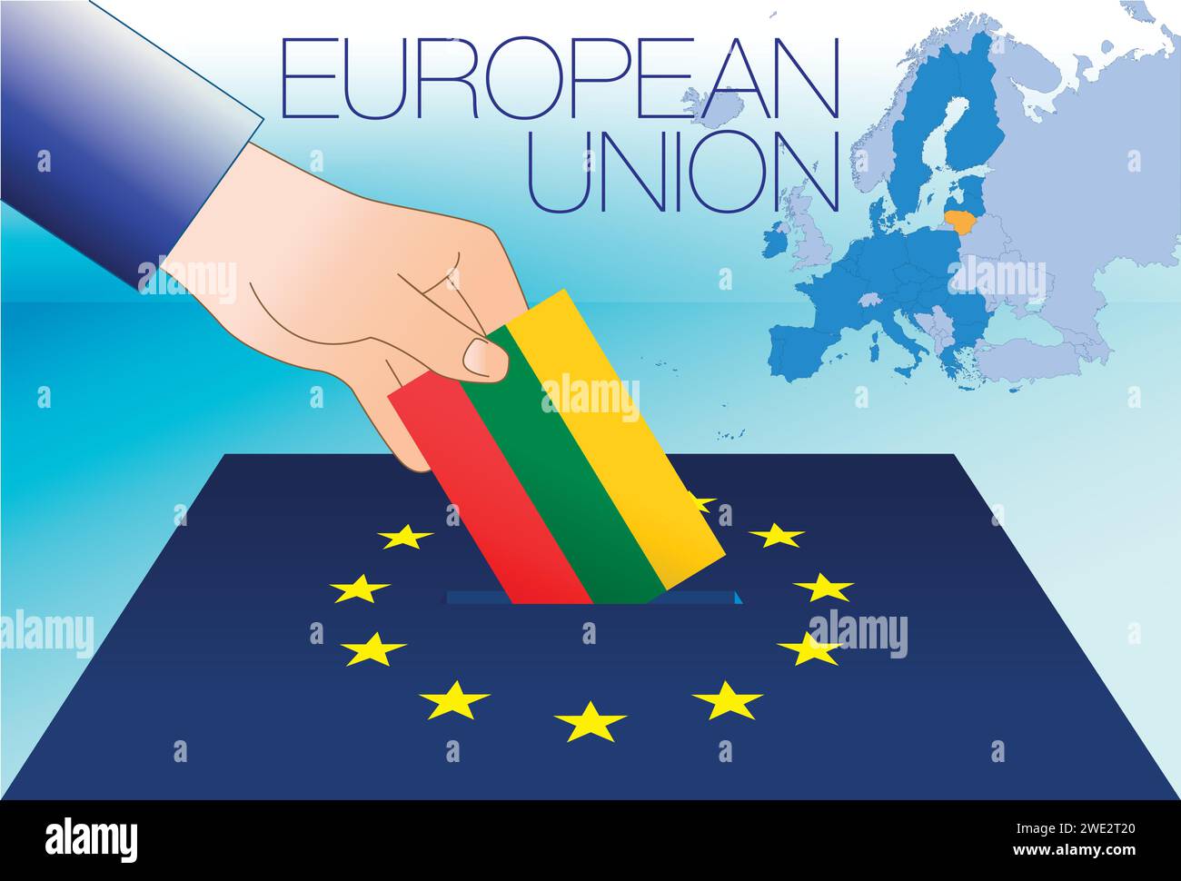 European Union, voting box, European parliament elections, Lithuania ...