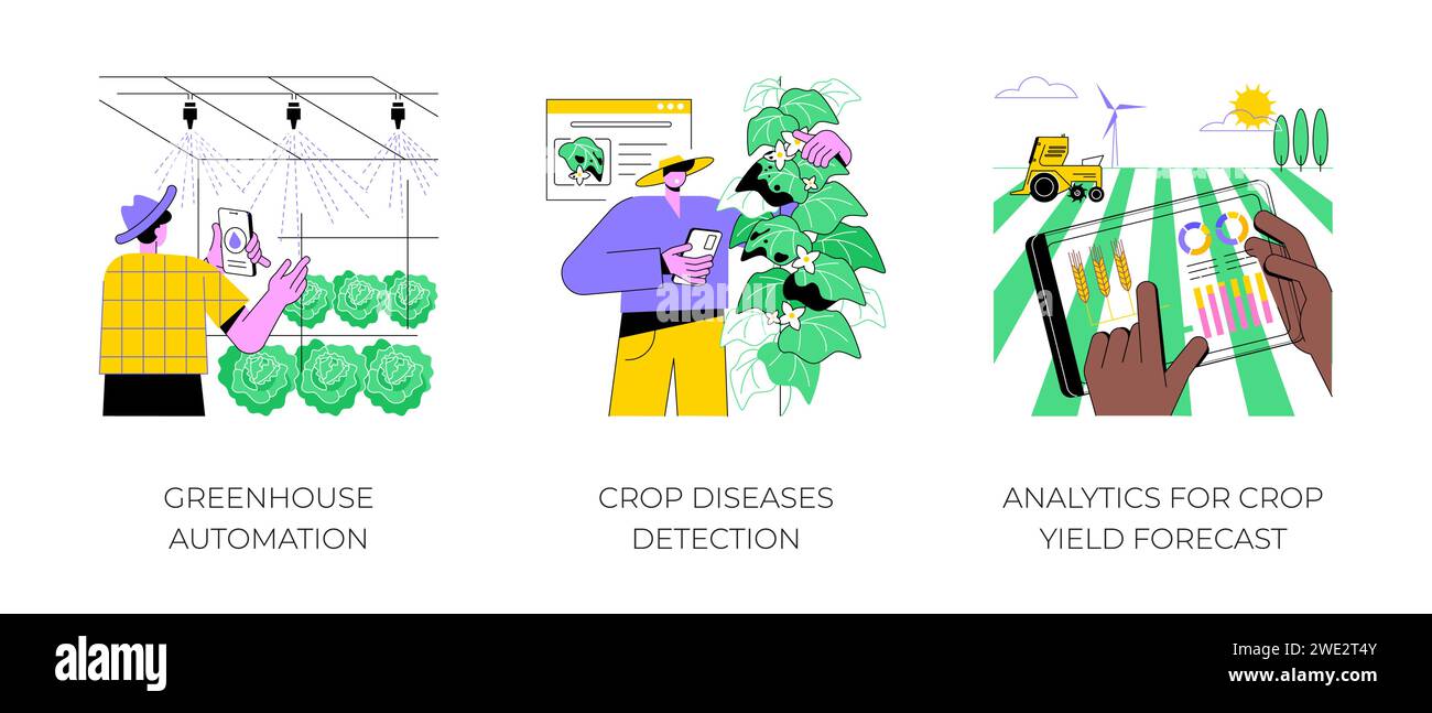 Smart technologies for modern farming isolated cartoon vector ...