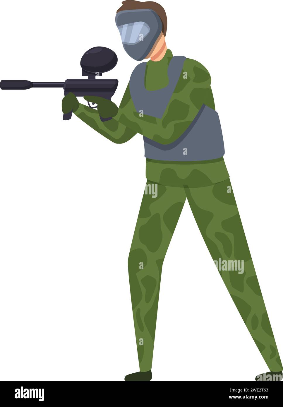 Combat player icon cartoon vector. Paintball shooting. Extreme aim ball ...