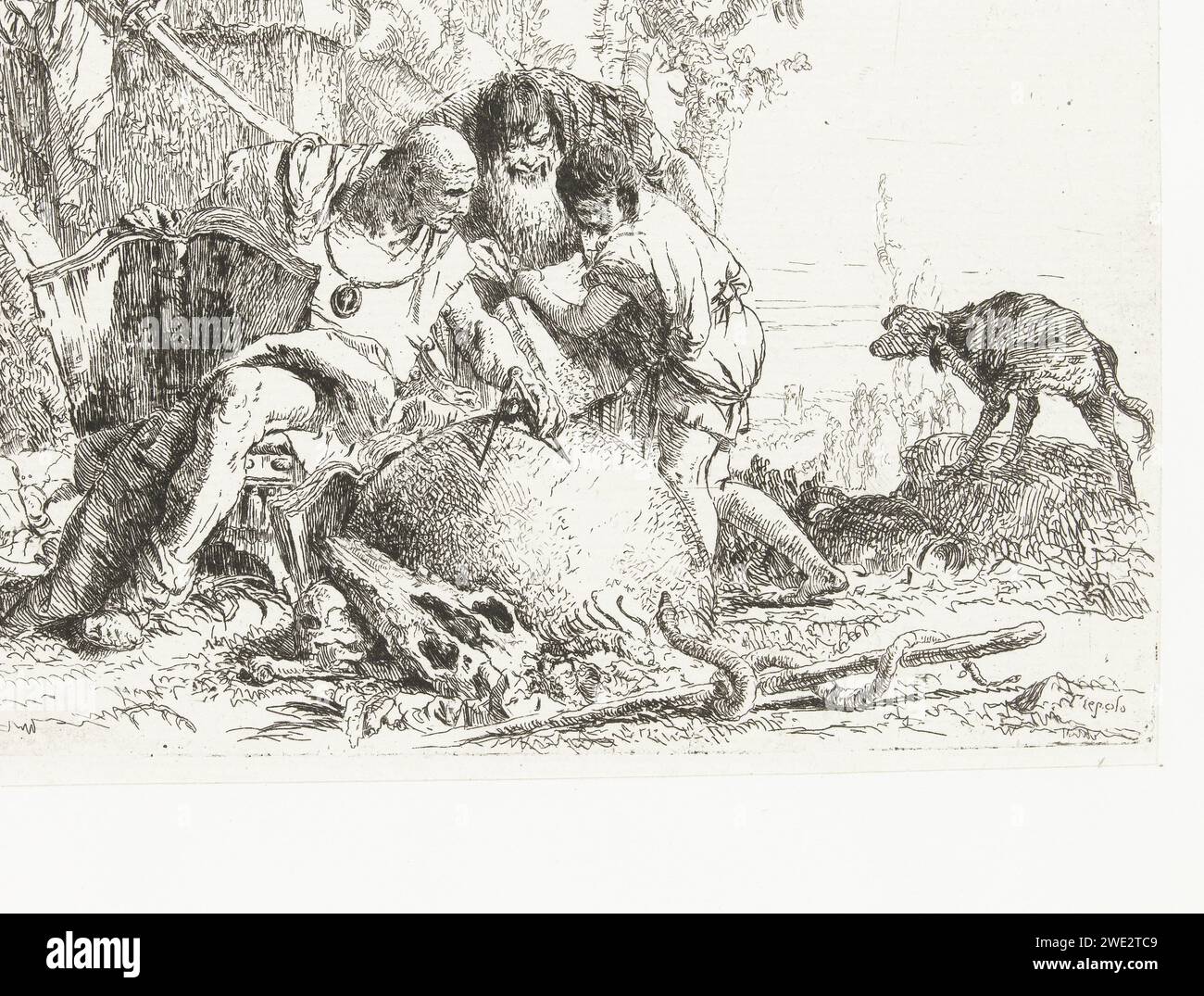 Two Magicians with a Compass and Globe, and a Boy and a Snake, Giovanni ...