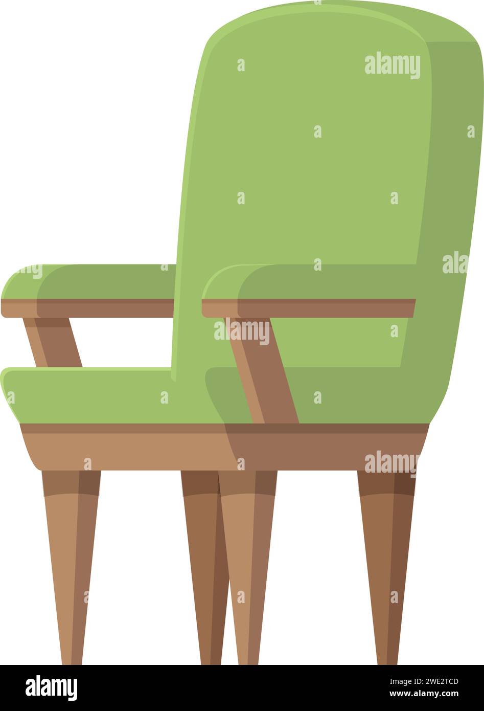 Green old chair icon cartoon vector. Residence comfort. Crack disaster ...