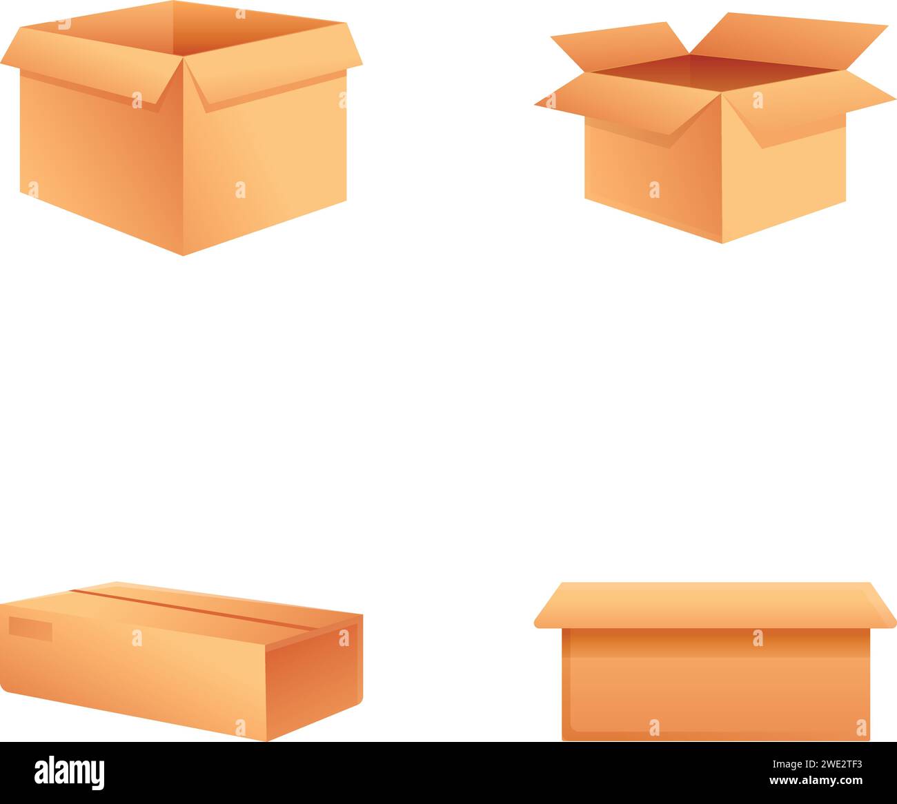 Cardboard box icons set cartoon vector. Various cardboard gift box ...