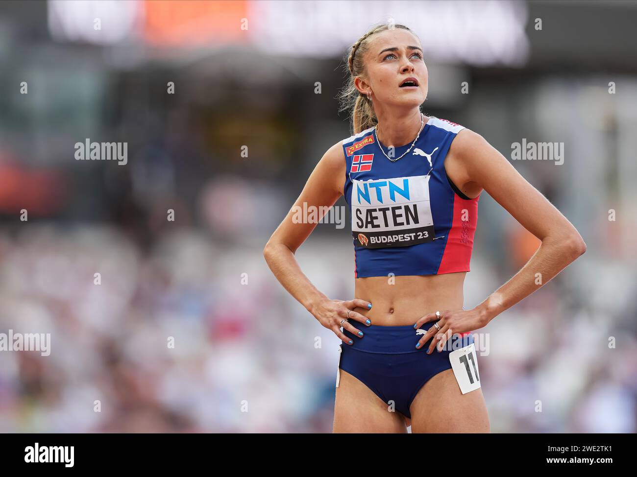 Amalie SÆTEN participating in the 1500 meters at the World Athletics ...