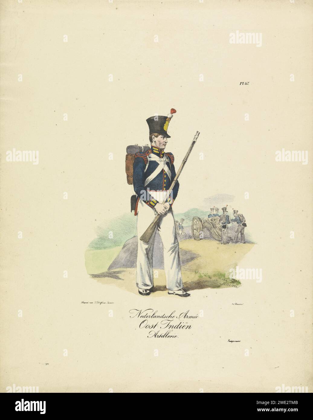 Artillerist of the Dutch Indian Army, 1820-1825, Jean Baptiste Madou ...