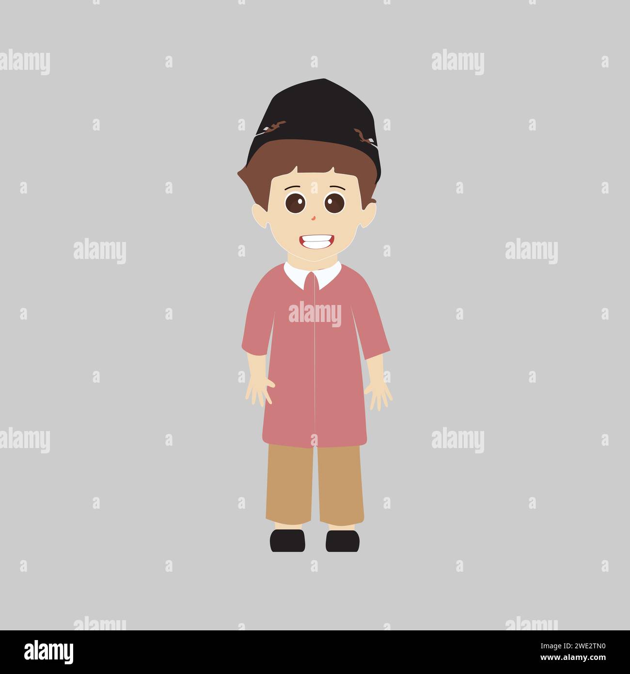 Muslim boy cartoon illustration for ramadan kareem And islamic culture ...