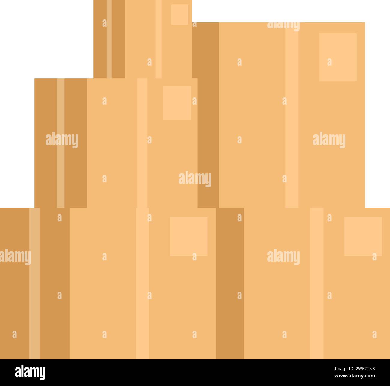 Parcel carton stack icon cartoon vector. Mail man. Moving cargo Stock ...