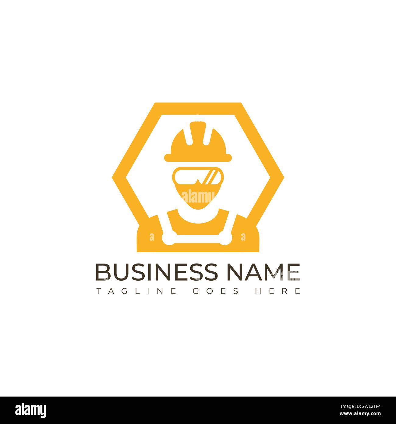 Worker logo vector image. Vector construction employee logo concept ...