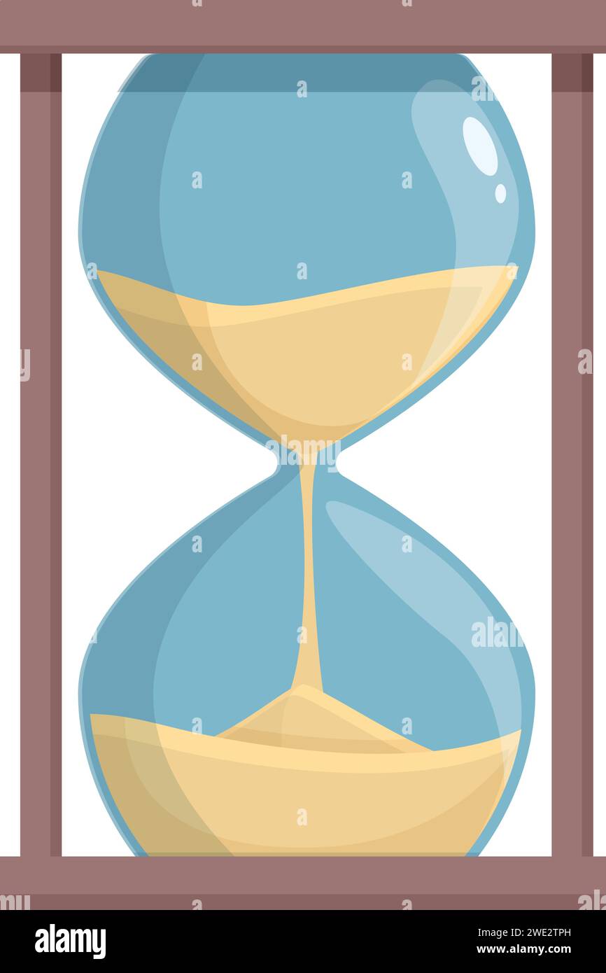 Sand hour clock icon cartoon vector. Dial image speed. Loading old day ...