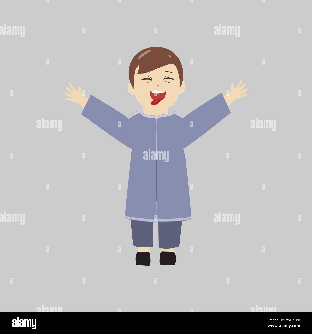 Muslim boy cartoon illustration for ramadan kareem And islamic culture ...