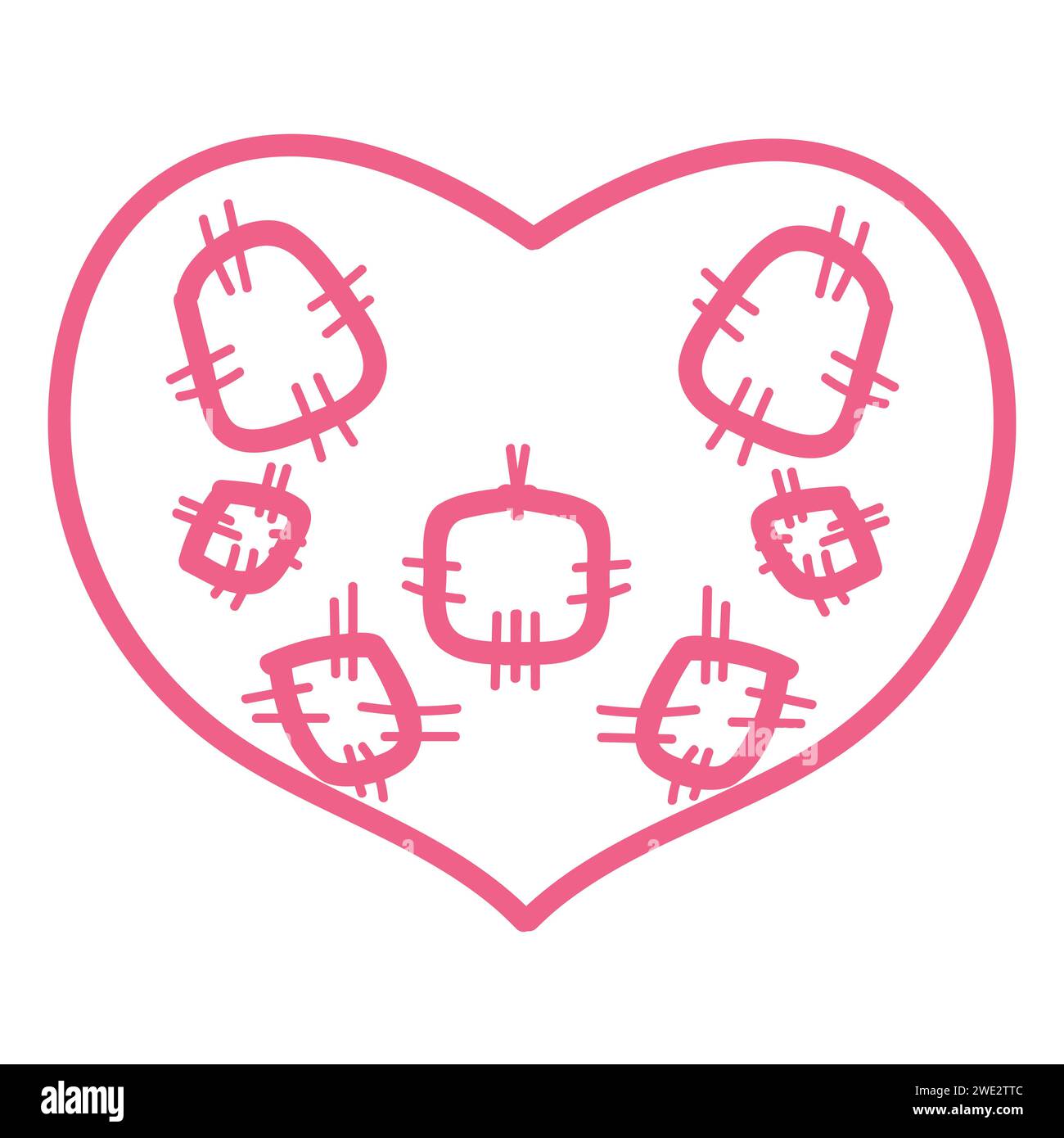 Heart with an openwork pattern. Open illustration isolated on white ...
