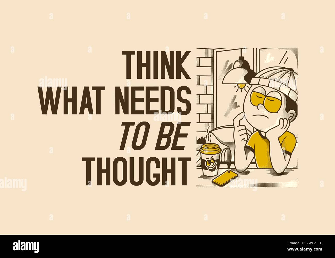 Old woman thinking Stock Vector Images - Alamy