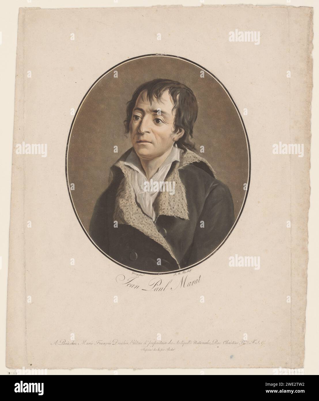 Portret van Jean Paul Marat, Pierre Michel Alix, after Jean François ...