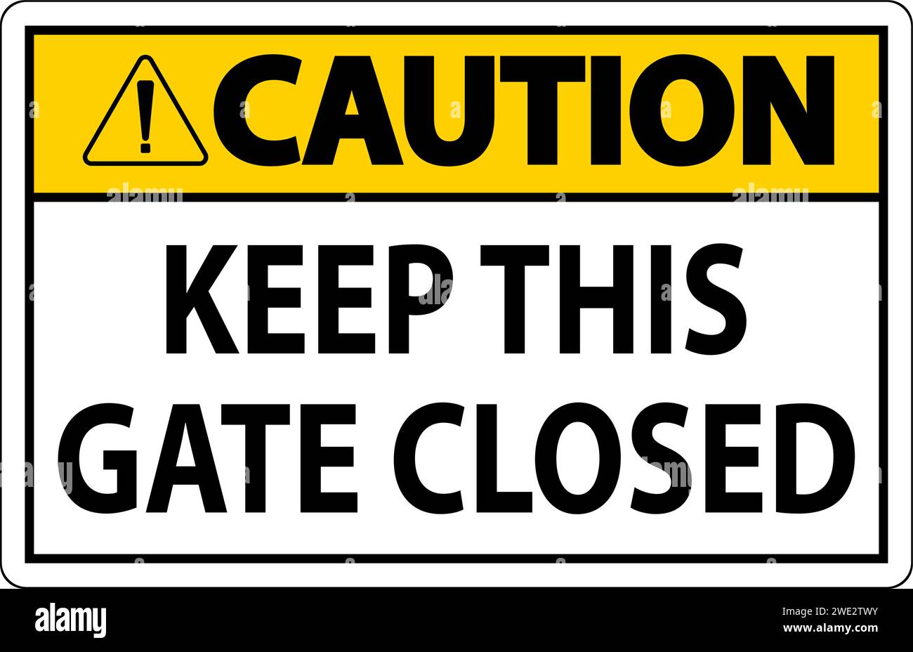 Caution Sign Keep This Gate Closed Stock Vector Image & Art - Alamy