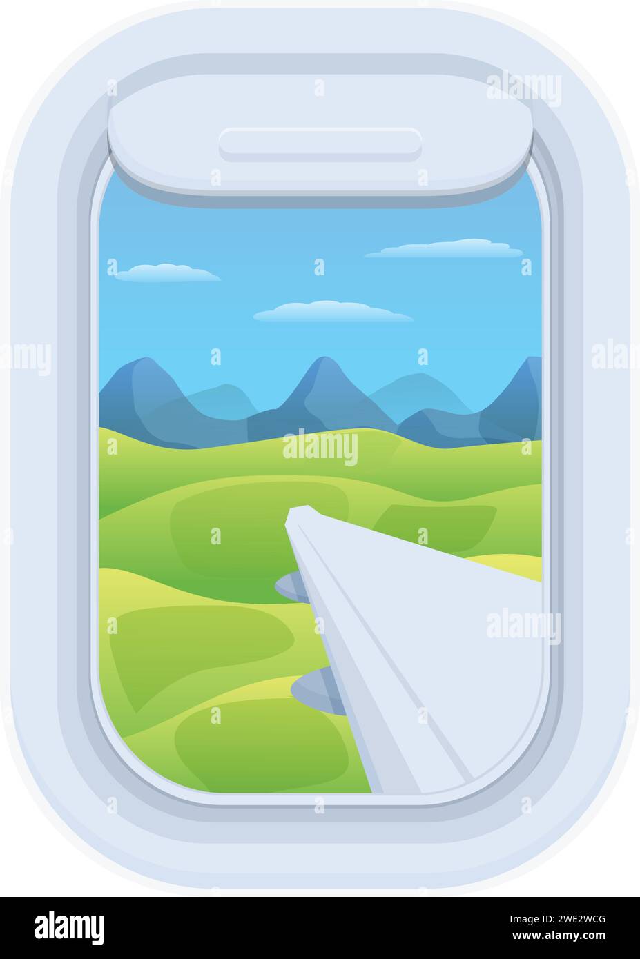Tourism air view icon cartoon vector. Fly fun. Air inside travel Stock ...
