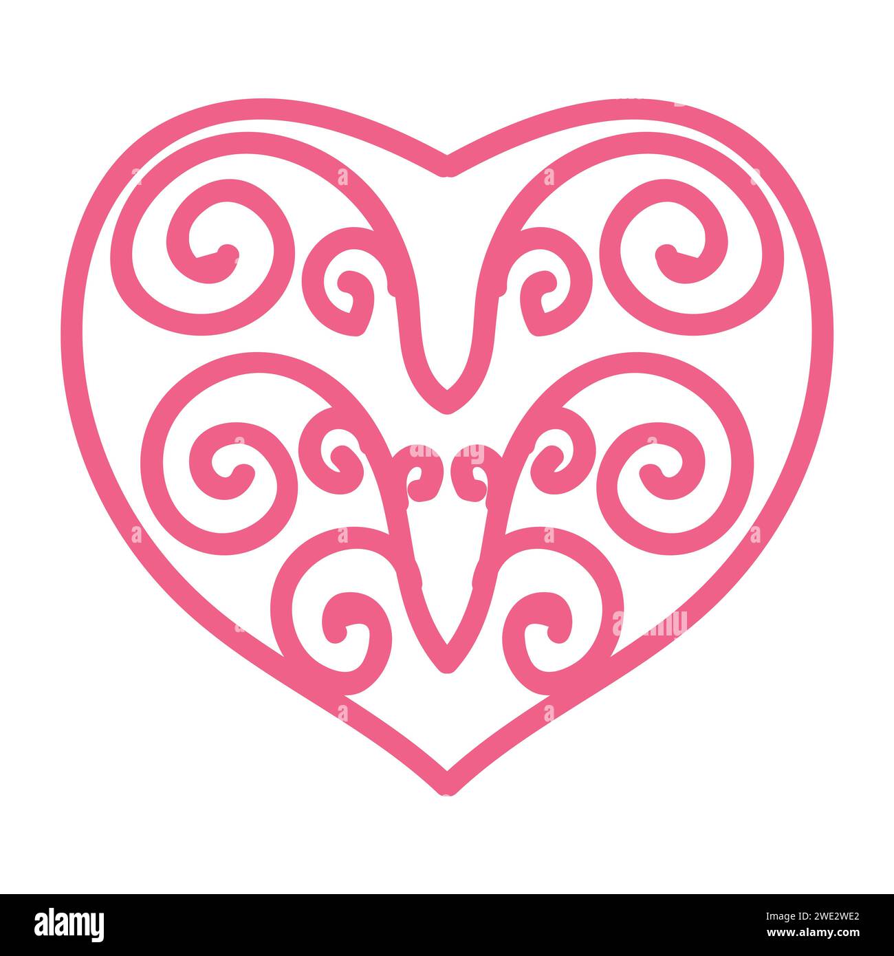 Heart with an openwork pattern. Open illustration isolated on white ...