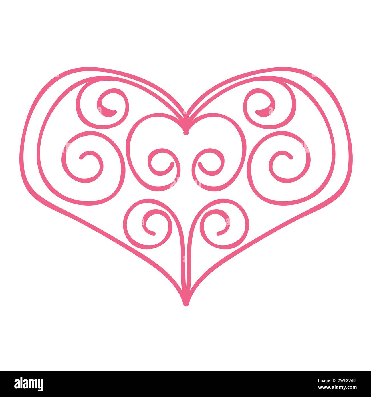 Heart with an openwork pattern. Open illustration isolated on white ...
