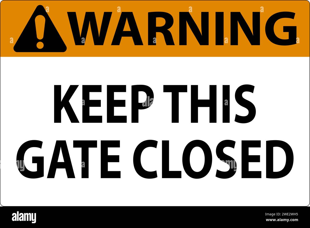 Warning Sign Keep This Gate Closed Stock Vector Image & Art - Alamy