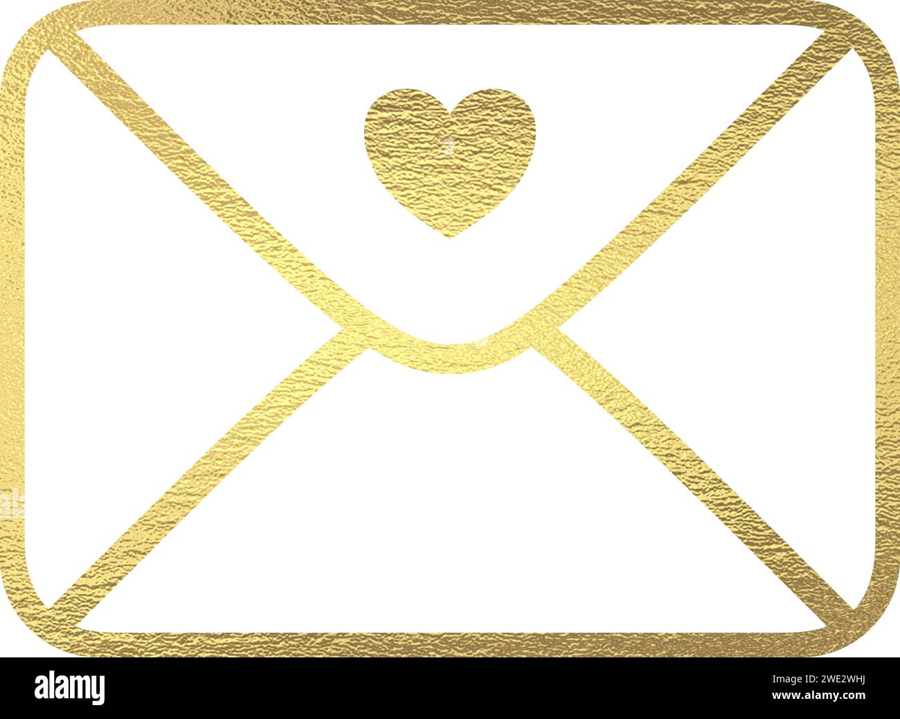 Gold letter, email icon with heart Stock Vector Image & Art - Alamy