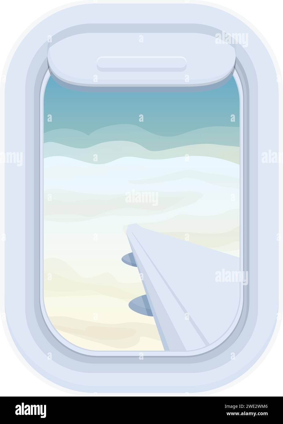 Trip airplane window icon cartoon vector. View discover. Inside travel ...