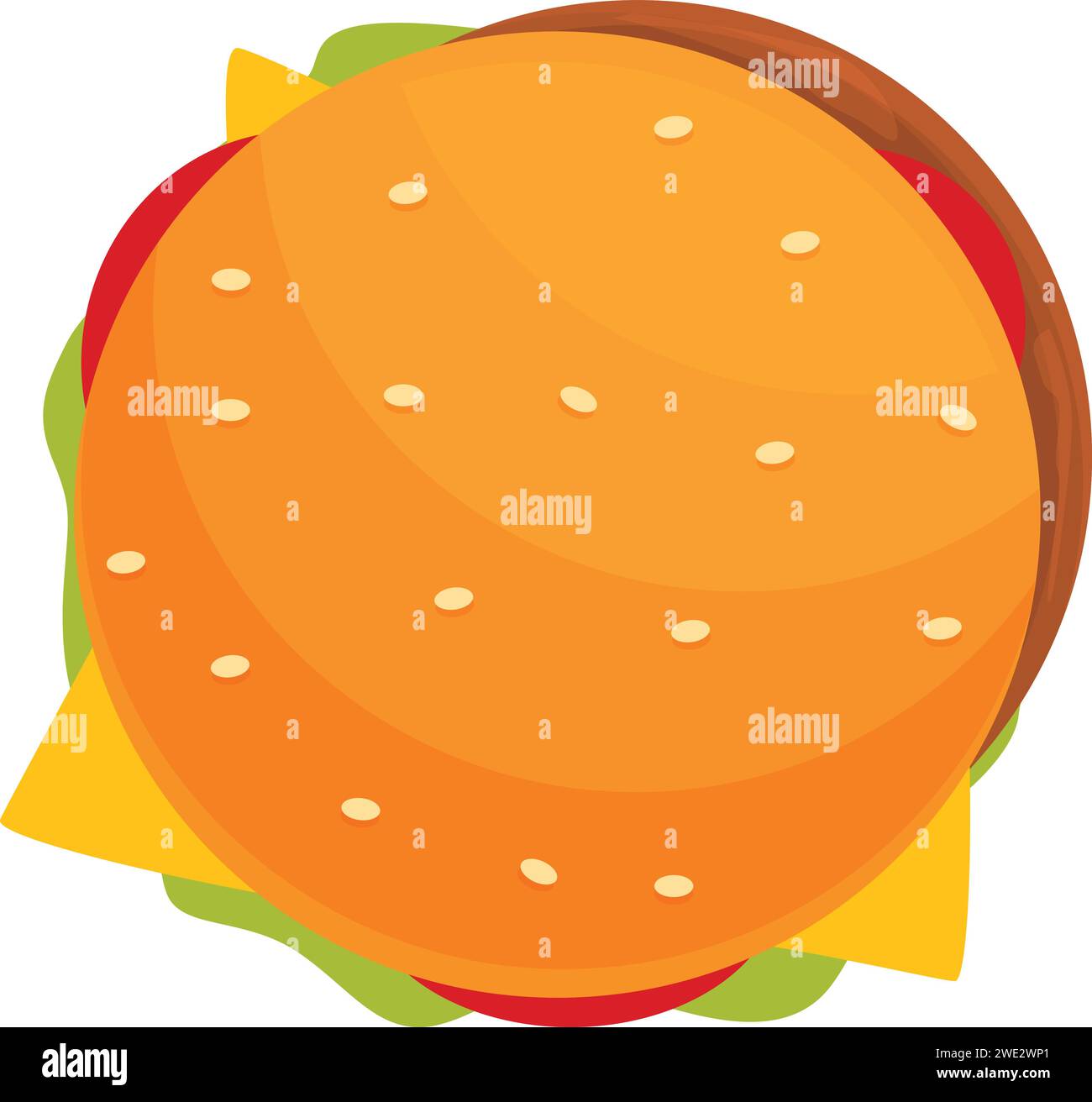 Top view burger icon cartoon vector. Beef party. Ground juicy Stock ...