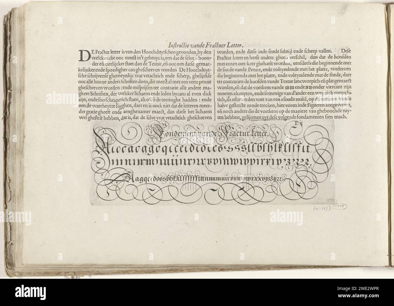 Description and writing example of the Fraktuer Letter, Simon Frisius ...