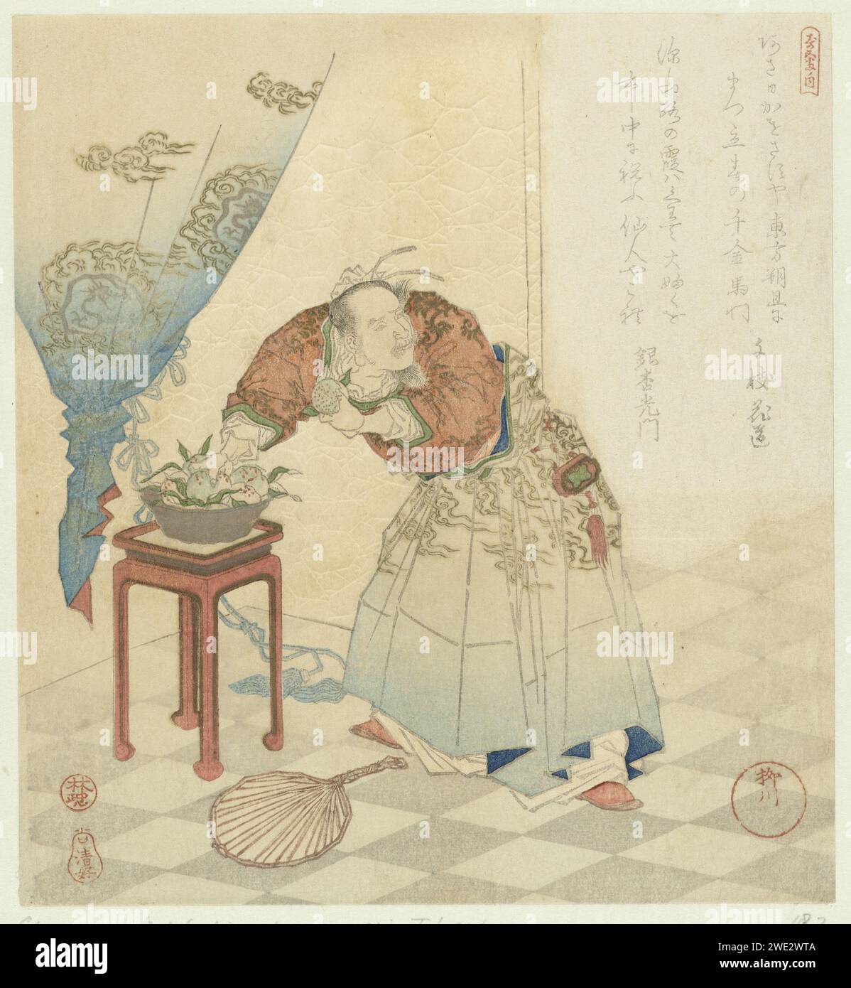 Tôbôsaku steals immortality cakes, Yanagawa Shigenobu (i), c. 1822 - c ...