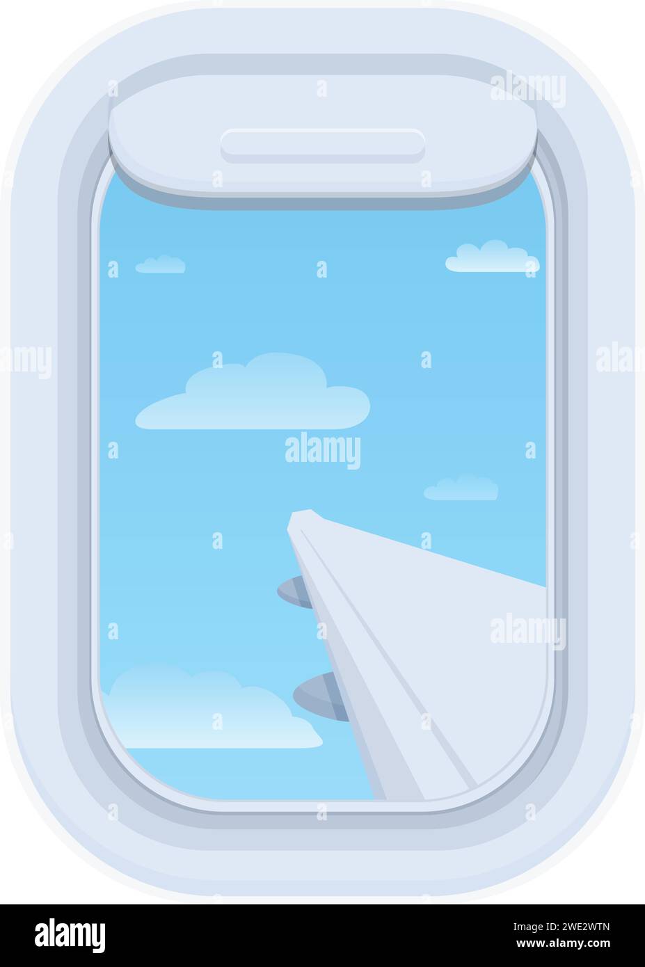 Outside window travel icon cartoon vector. Seating external. Travel sky ...