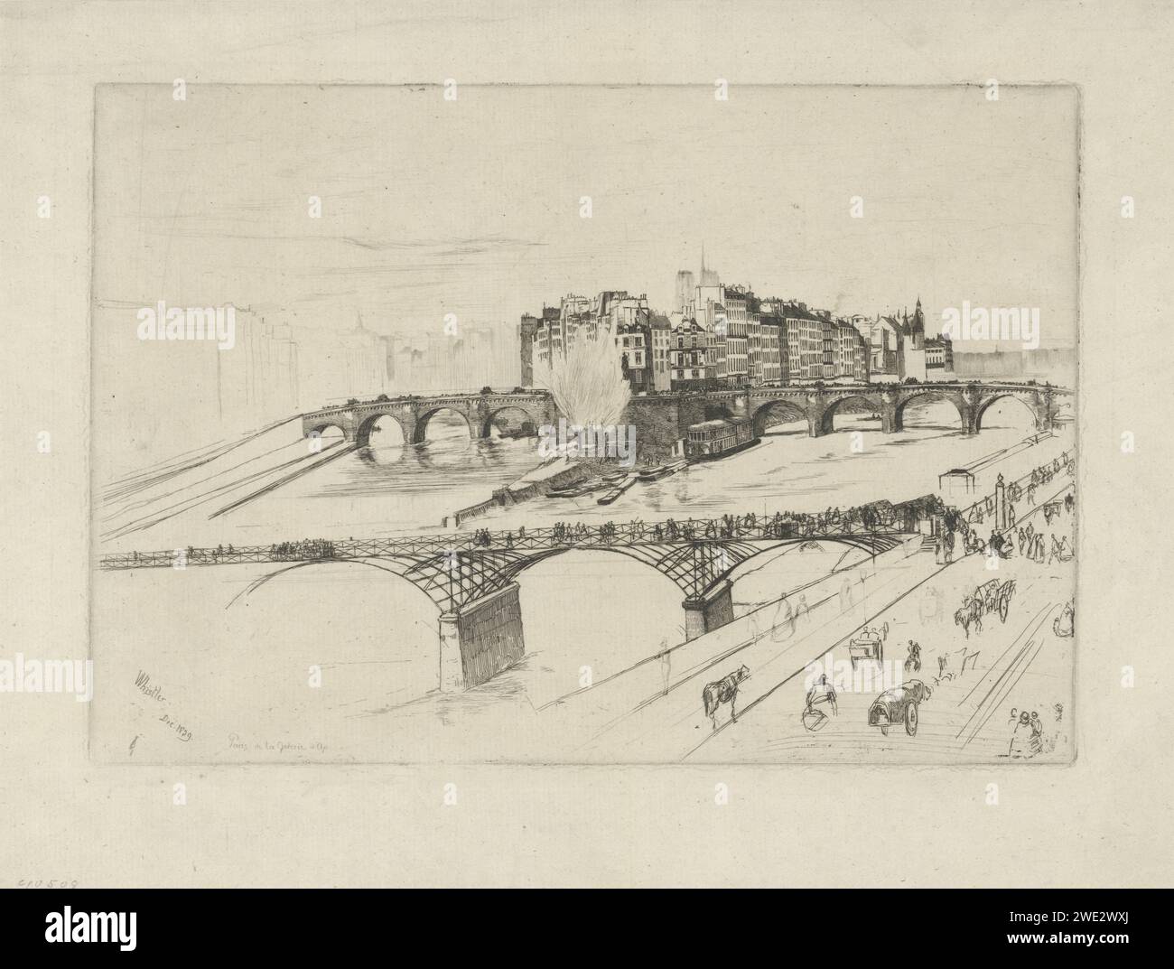 Cité Island, James Abbott McNeill Whistler, 1859 print View of the ...