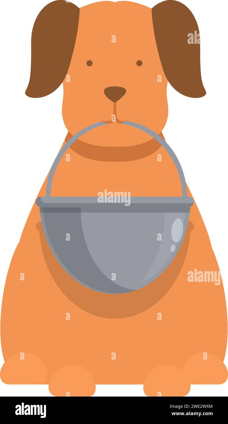 Dog take cauldron icon cartoon vector. Holiday costume. Animal pet ...