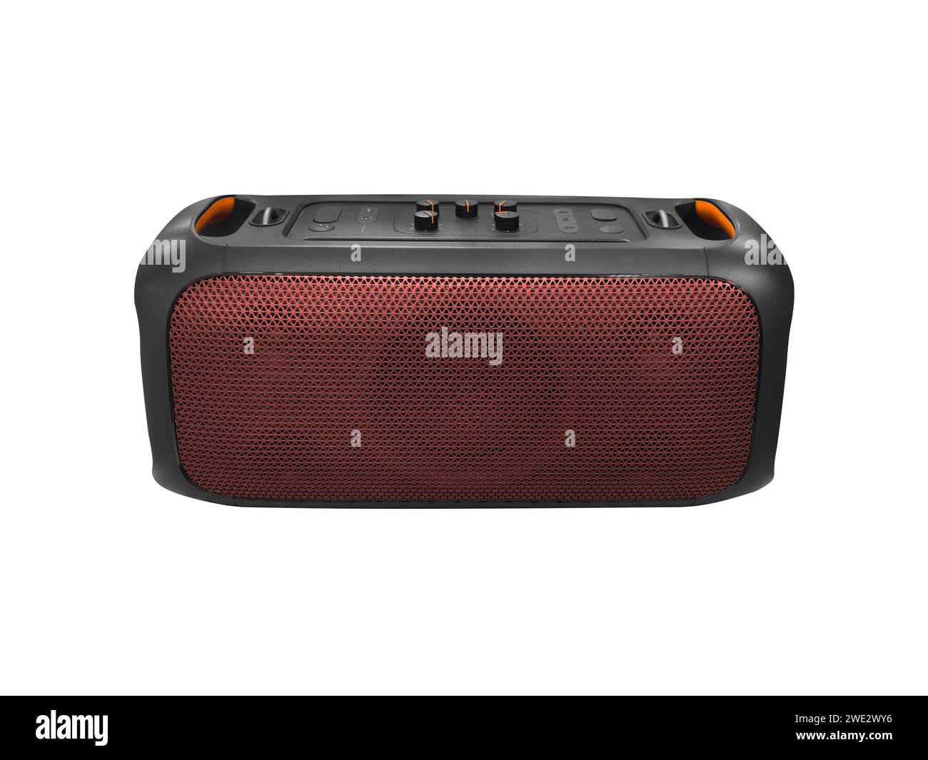 Portable wireless bluetooth speaker isolated on white background ...