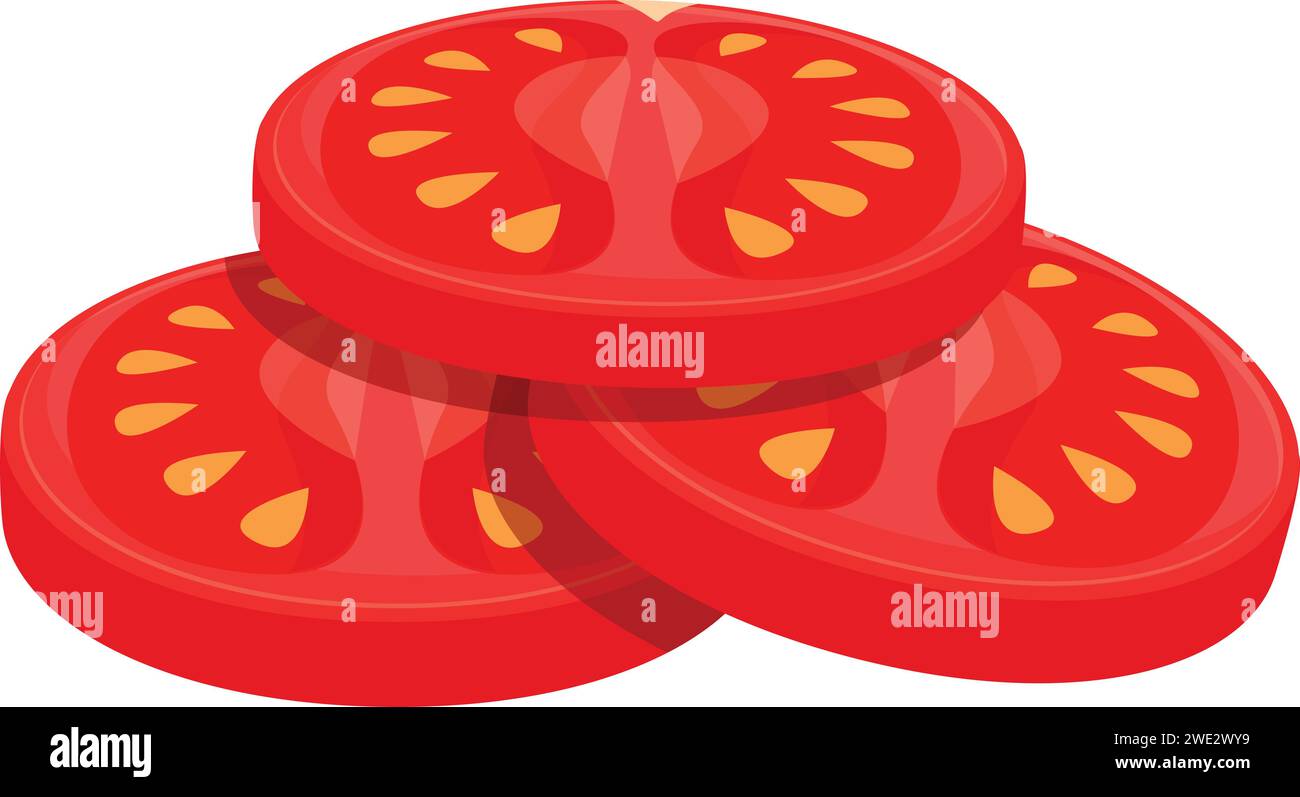 Tomatoes slices for burger icon cartoon vector. Fast food. Meal dish ...