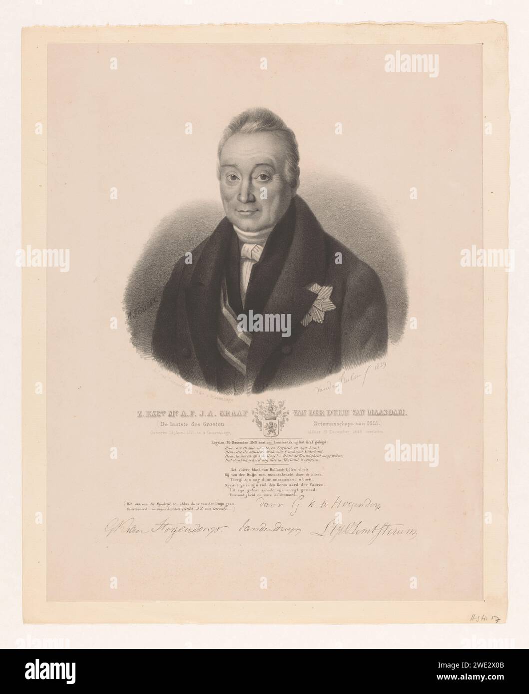 Portrait of Adam François Jules Armand van der Duyn, Hendrik Frederik ...
