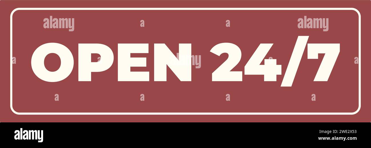 Open hours market icon cartoon vector. Hour clock closed. Notice frame ...