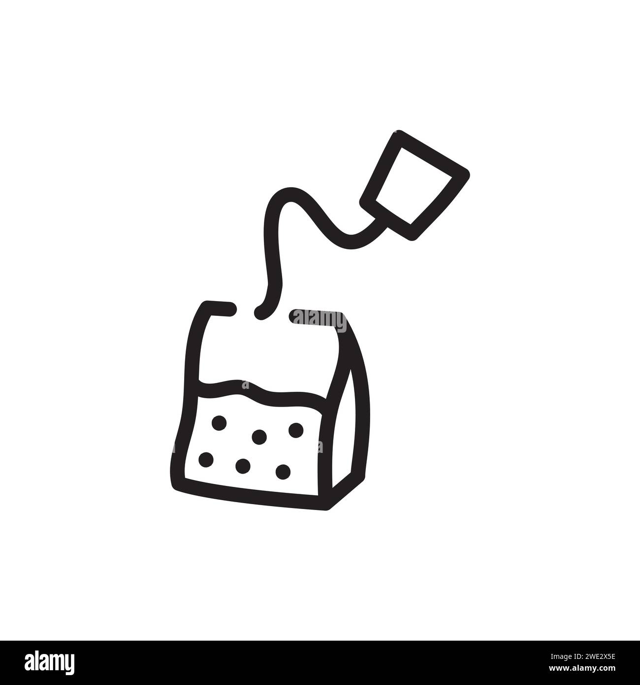 Disposable package tea black line icon. Green, black, fruit - tastes ...