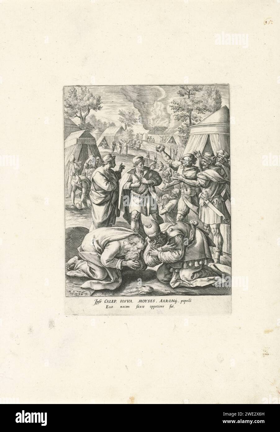 The People of Israel threatens to Stenigen Moses, Aaron, Joshua and ...