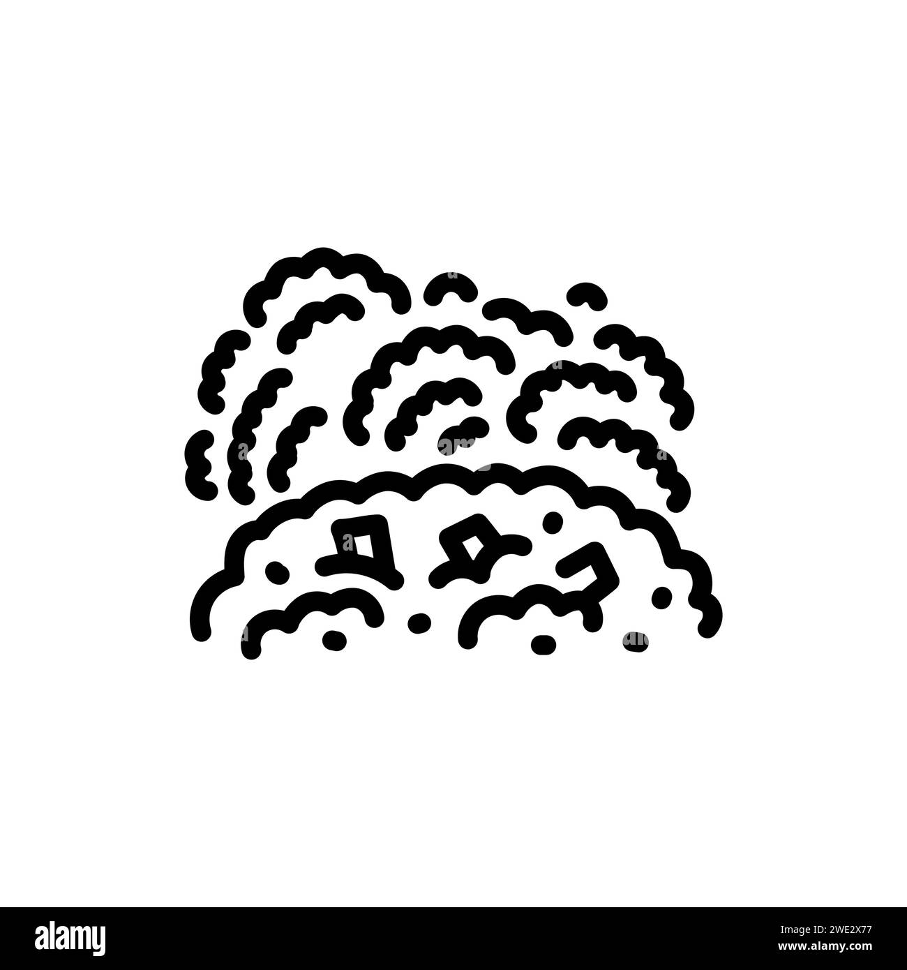 Burning garbage black line icon. Natural element. Pictogram for web ...