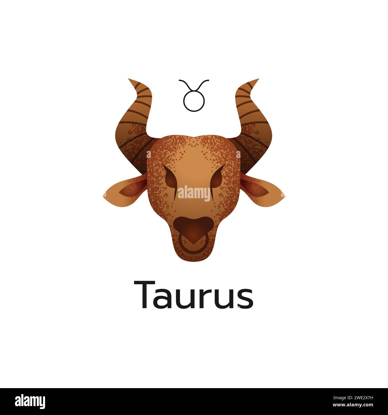 Taurus Zodiac Sign Logo Icon Isolated Horoscope Symbol On White