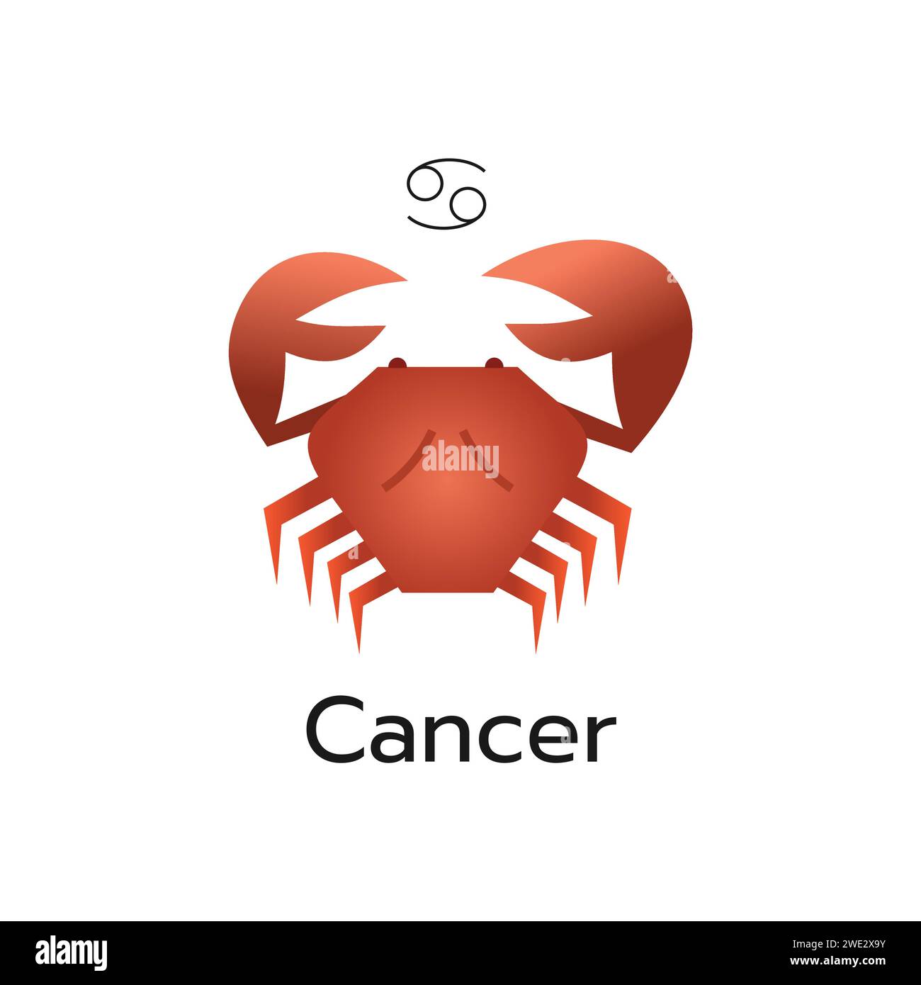 Cancer zodiac sign logo icon isolated horoscope symbol vector ...