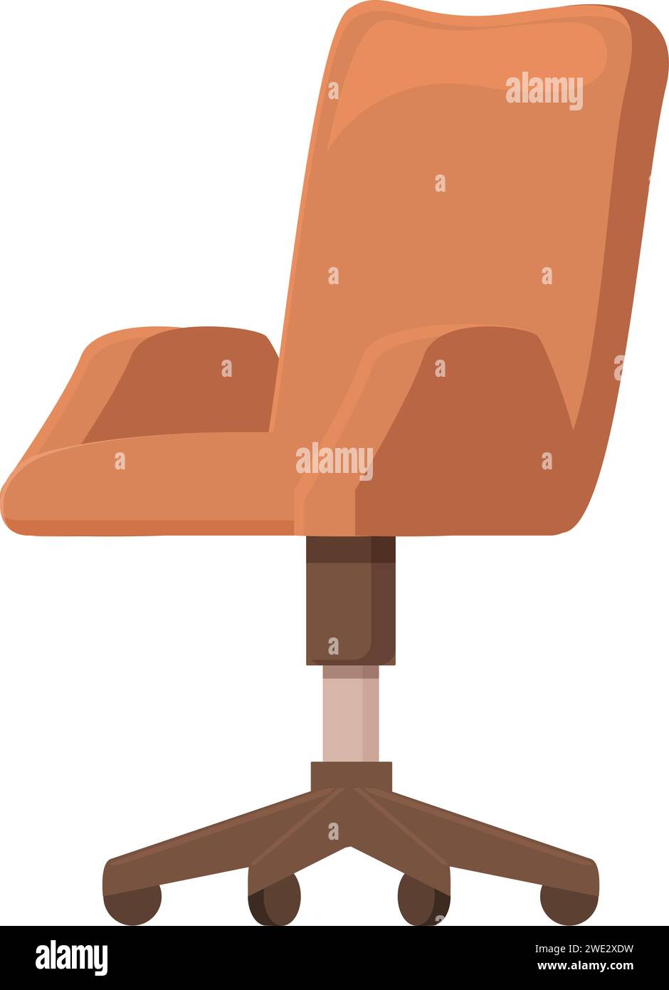 Computer armchair with wheels icon cartoon vector. Workspace disaster ...