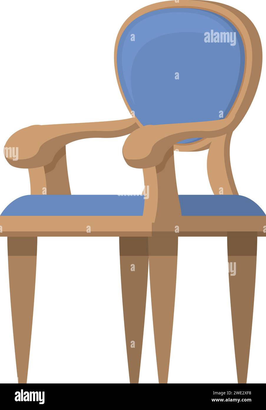 Easy wooden chair icon cartoon vector. Clean room furniture. Comfort ...